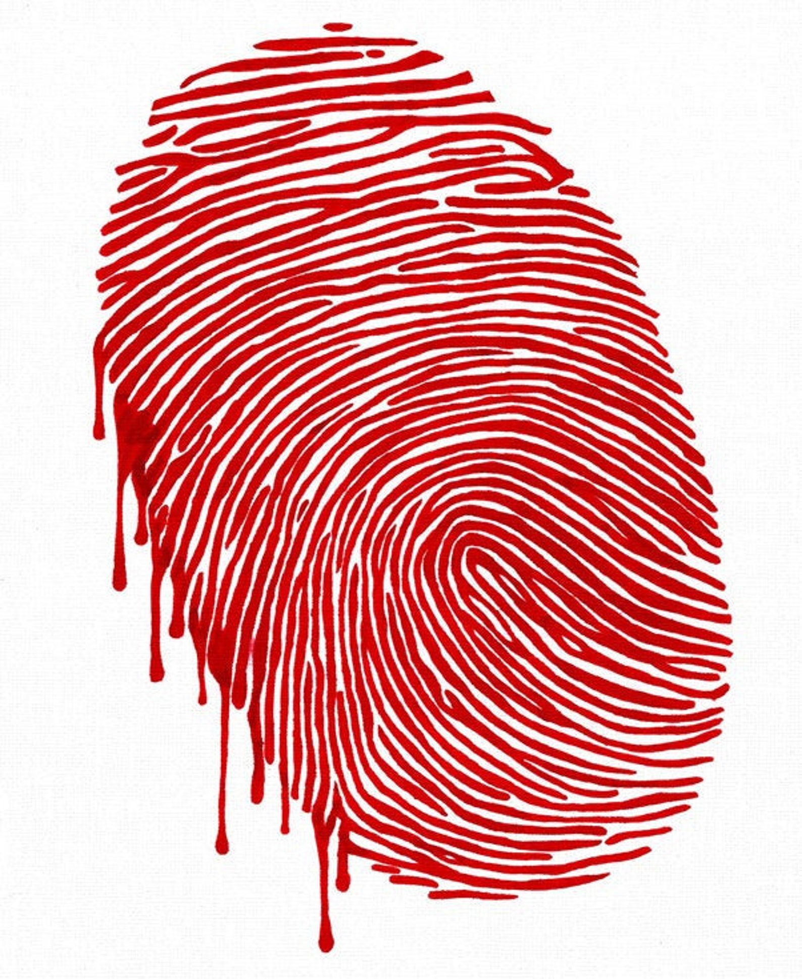 Hand Drawn Real Human Bloody Fingerprint Murder Original Art - Etsy