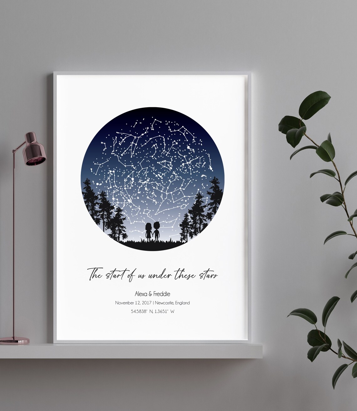 Star Map Anniversary Gift / Personalised Romantic Gifts for Him / Paper ...