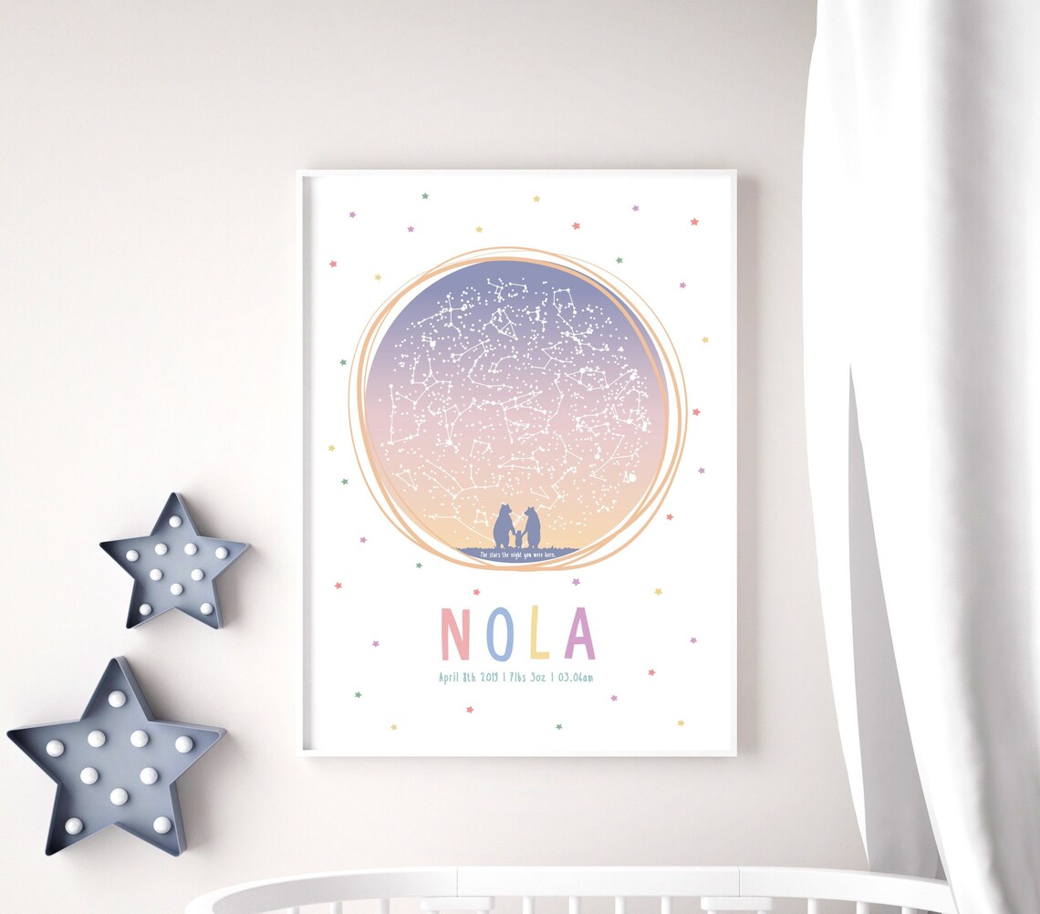 Birth Star Map Print: Personalized Constellation Gifts - Etsy