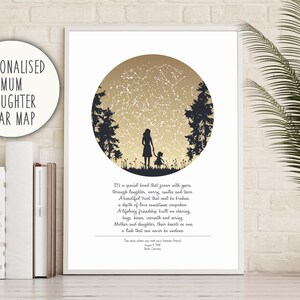 Mothers Day Gift From Daughter / Personalized Star Map Print / Mothers ...