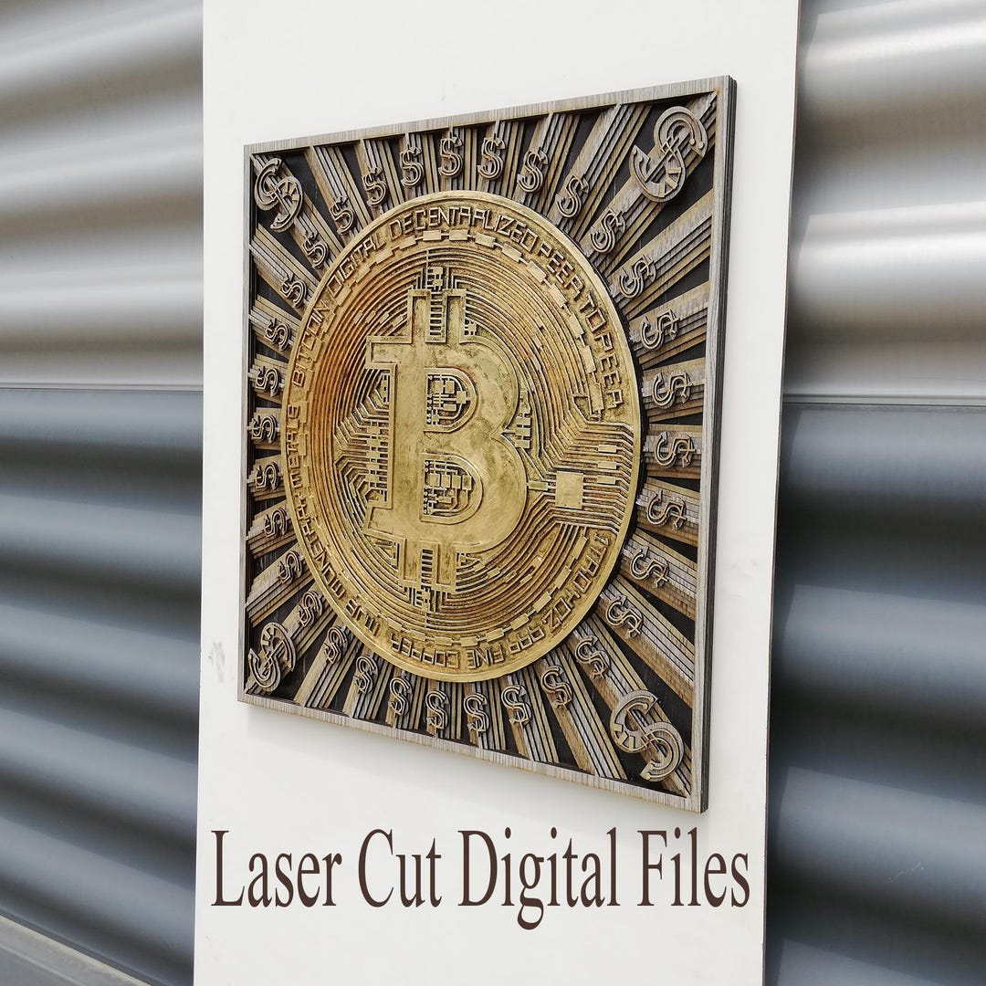 Bitcoin Layered Wall Art. Laser Cut Digital File. Dxf , Pdf , Svg Files ...