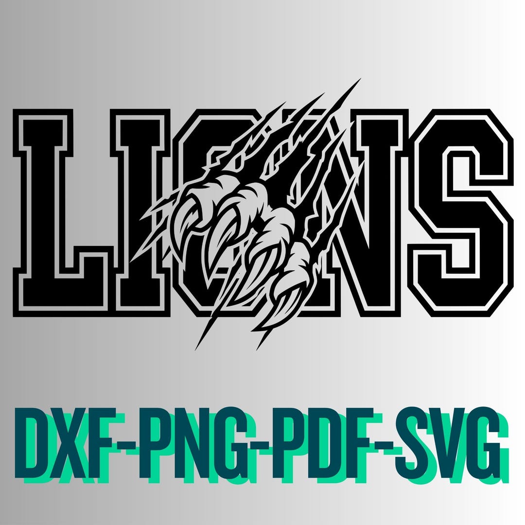 Lions SVG Logo for Cricut, Varsity Lion Paw Print Digital Download ...