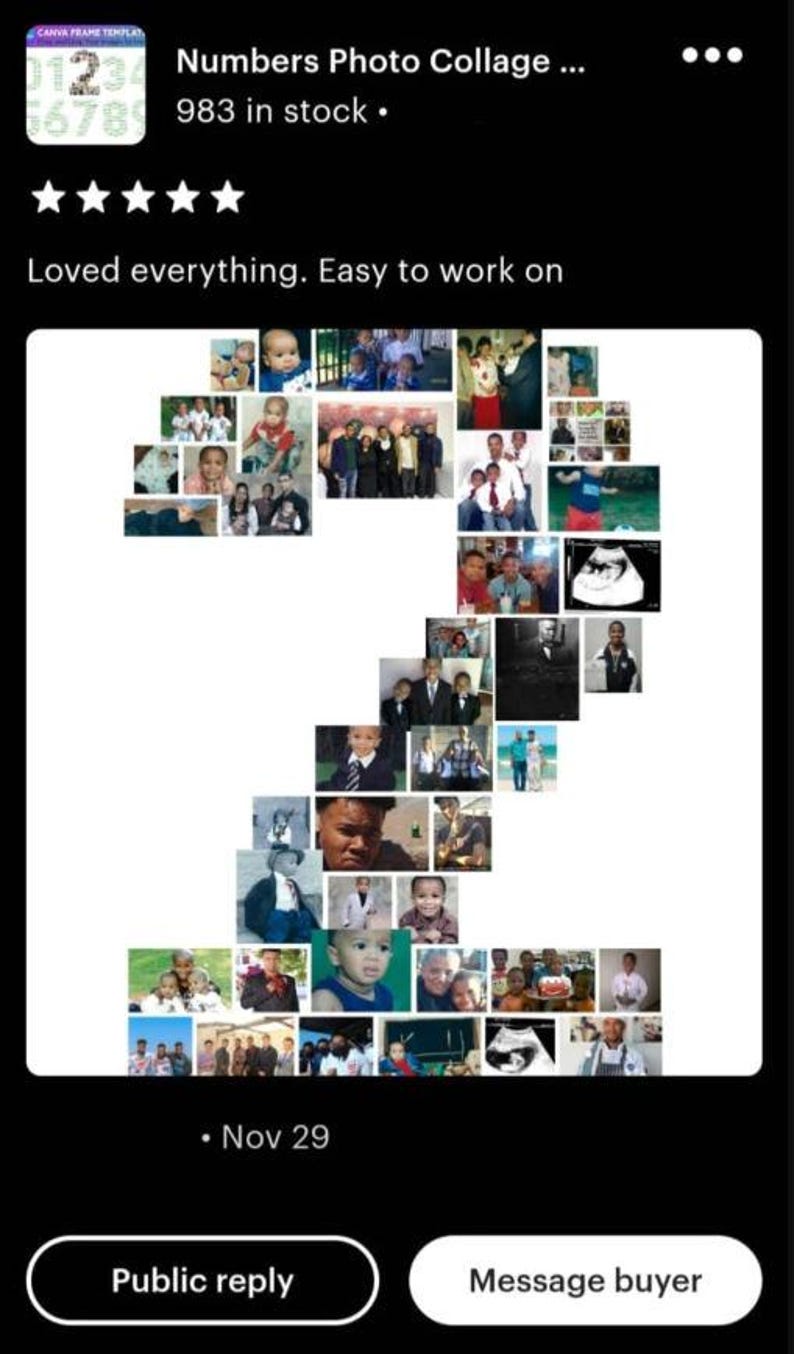 Numbers Photo Collage Canva Frame Template: Birthday Anniversary ...