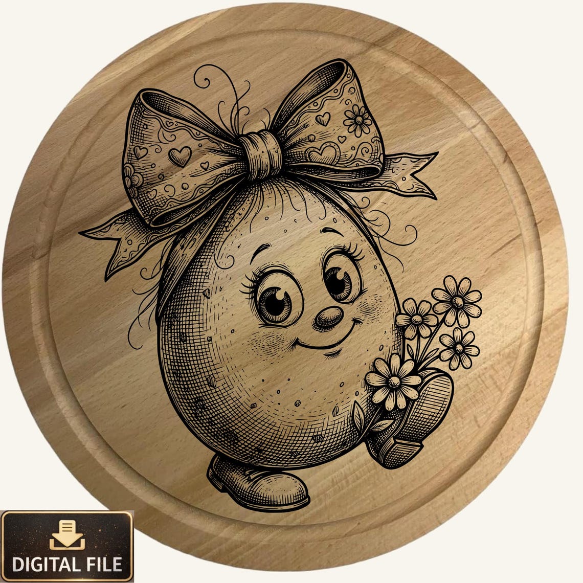 7 Egg Character Wood Engraving SVG PNG Bundle | Cute Easter Egg Laser ...