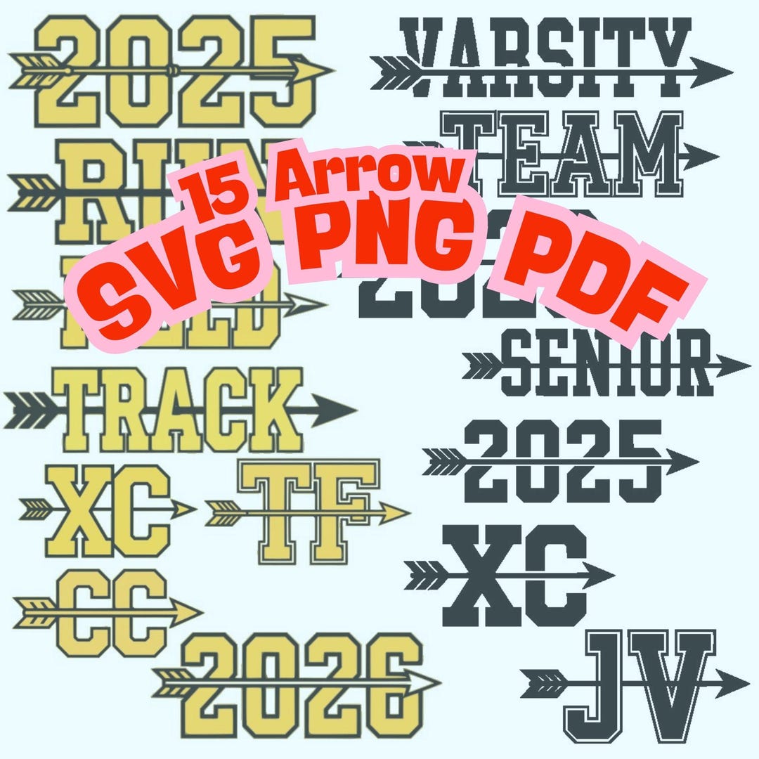 Varsity Arrow SVG Bundle | Sports, School Designs (digital Download) - Etsy