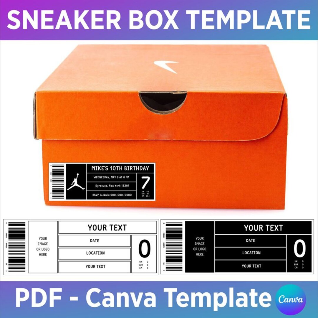 Editable Shoe Box Label Canva Template, Bridesmaid Groomsman Proposal ...