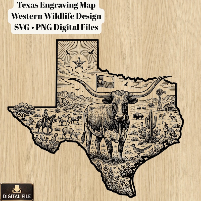 Vintage Texas Map Art - Etsy