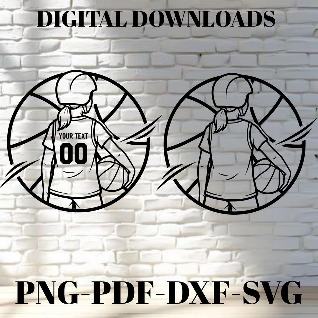 Girls Basketball SVG | Custom Name Number SVG Female Basketball Player ...