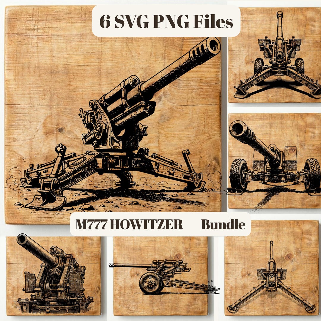 M777 Howitzer SVG Bundle, Howitzer Cannon Svg Png, Military Artillery ...