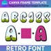Editable Retro Groovy Doodle Alphabet Canva Frame Template, Vintage ...
