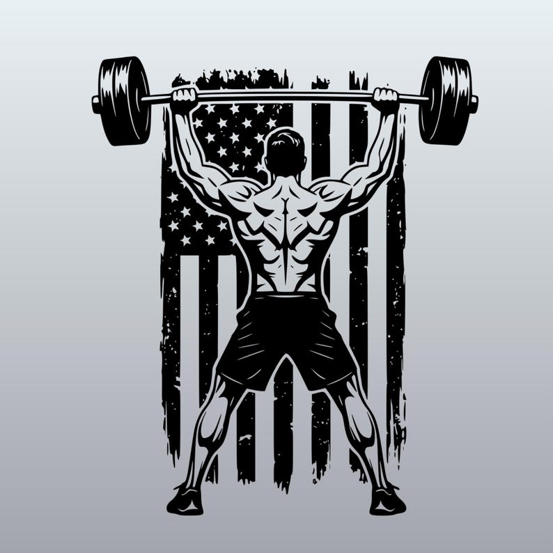 American Flag Bodybuilder SVG – Patriotic Gym Clipart (digital Download ...