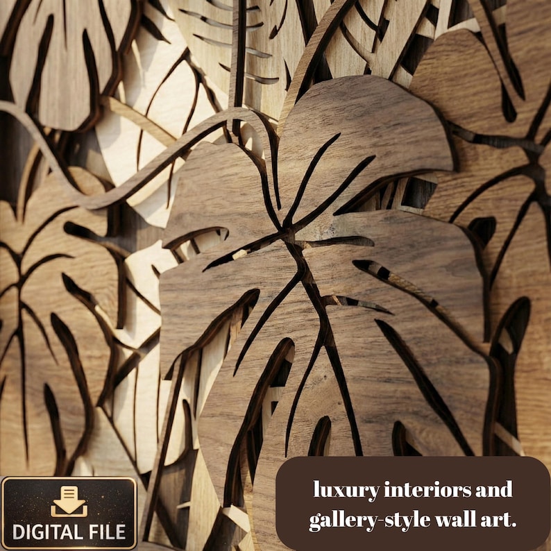 Monstera Laser Cut Wall Art, 5-layer Digital Files (DXF, PDF, SVG) - Etsy