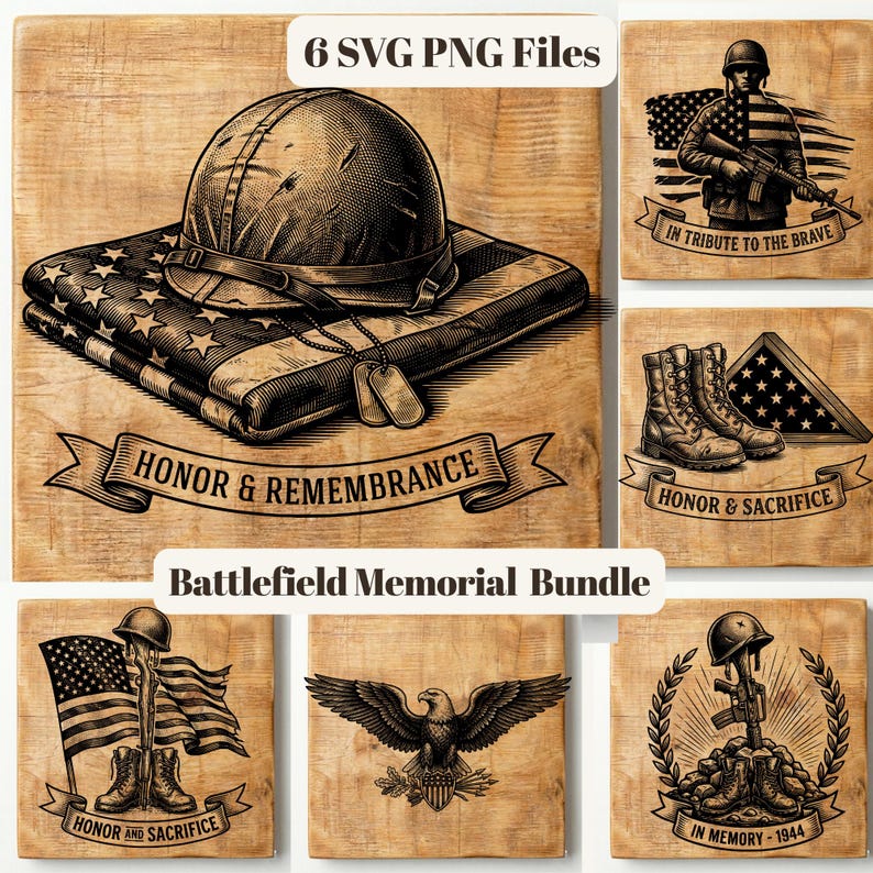 Personalized Military Memorial SVG Bundle, Battlefield Cross Tribute ...