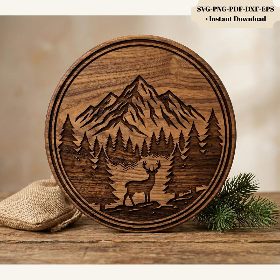 Mountain Deer Printable Wall Art Wilderness Nature Landscape Poster ...
