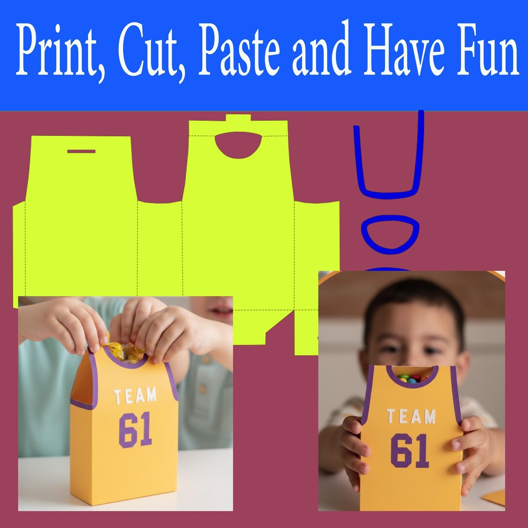 Basketball Birthday Gift Box Template - Athlete Themed Party Favor Box ...