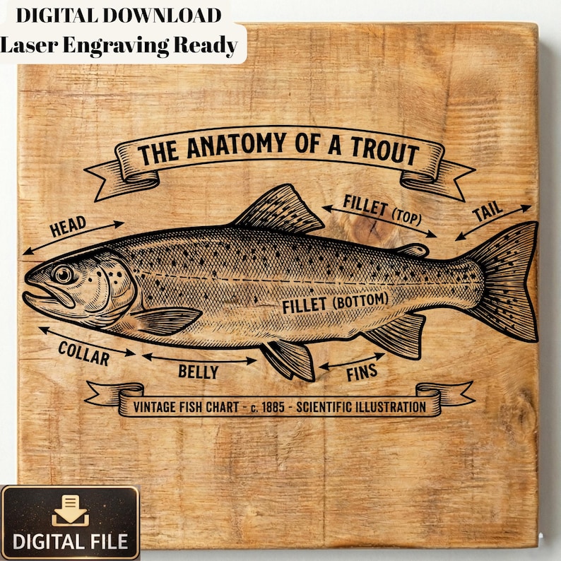 Vintage Fish Anatomy Butcher Cuts Bundle (SVG, PNG) - Etsy