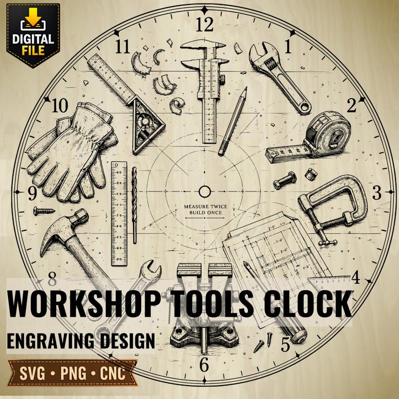 Digital Workshop Clock - Etsy