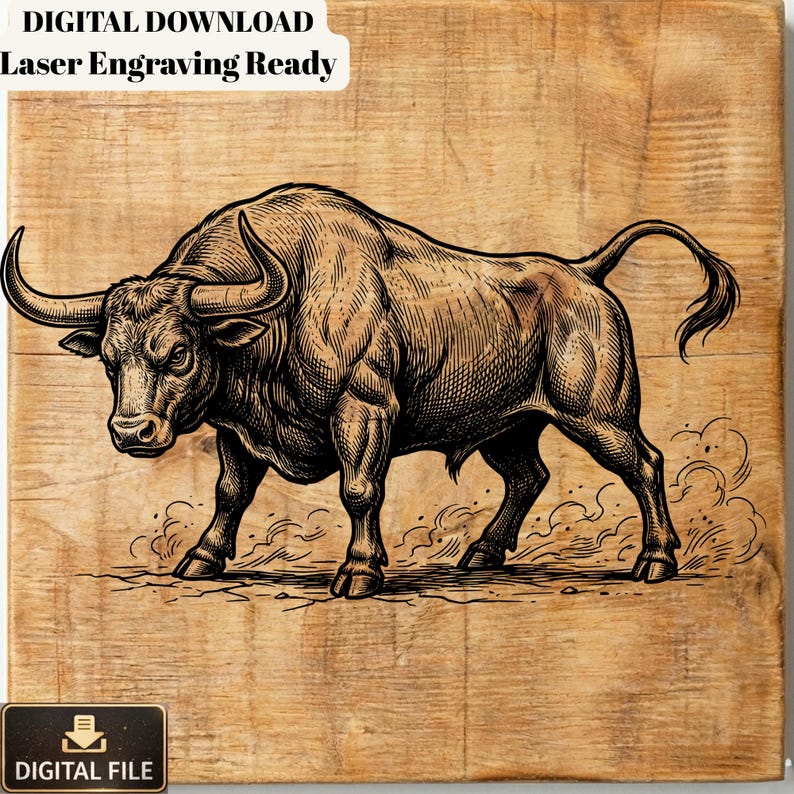 Wild Bull Engraving SVG Bundle | Vintage Western Ranch Decor (digital ...
