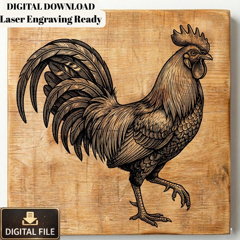 Vintage Rooster and Hen SVG Bundle, Farmhouse Laser Cut Files (6 ...