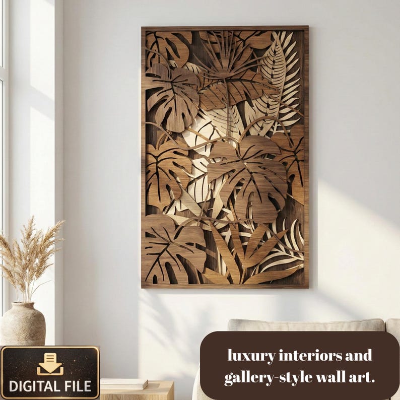 Monstera Laser Cut Wall Art, 5-layer Digital Files (DXF, PDF, SVG) - Etsy