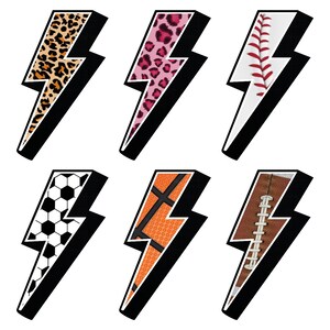 Editable Lightning Bolt Canva Frame Template, Printable Sports Ball ...