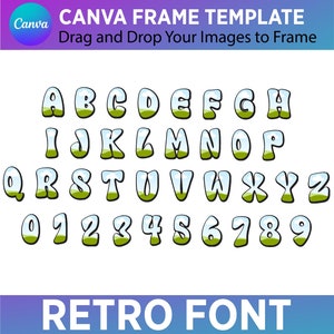 Editable Retro Groovy Doodle Alphabet Canva Frame Template, Vintage ...