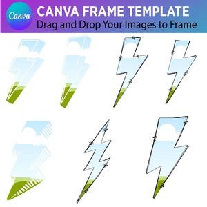 Editable Lightning Bolt Canva Frame Template, Printable Sports Ball ...