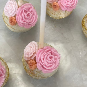 Pink and Gold Baby Rattle Baby Girl Baby Shower Cake Pops - Etsy