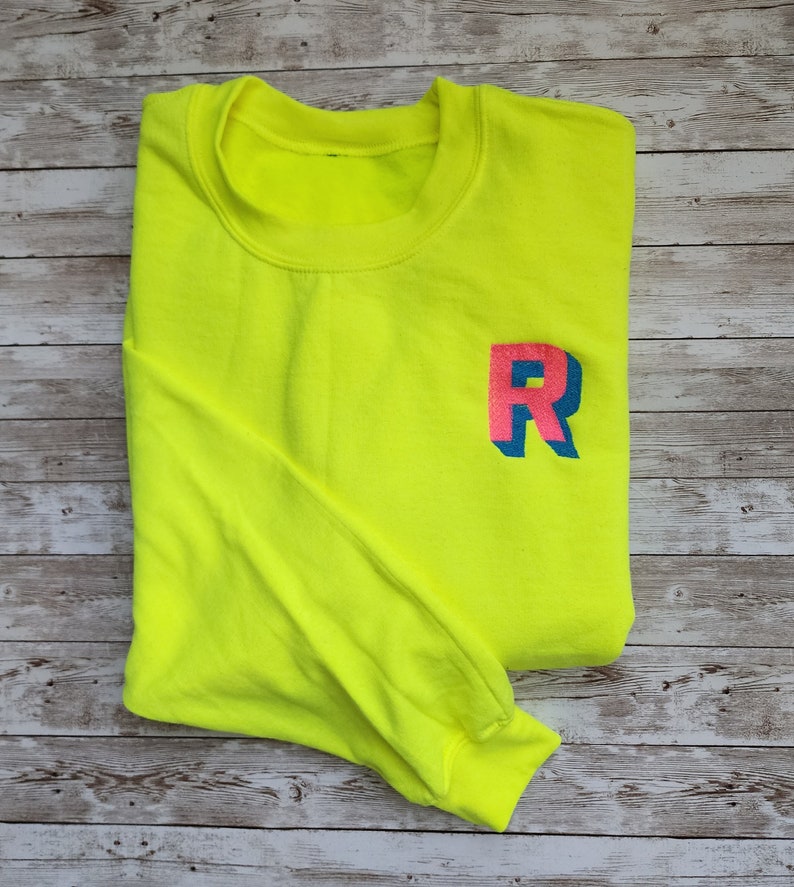 Shadow NEON Sweatshirt Color Block Font Mens and Womens - Etsy