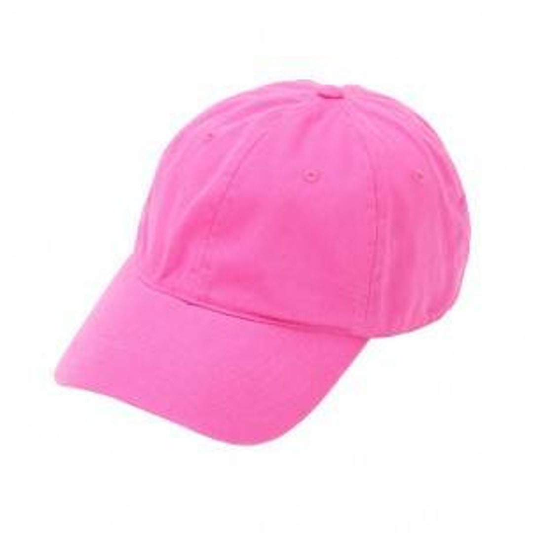 Pink Solid Customizable Baseball Cap Fitted Cap With Adjustable Band ...