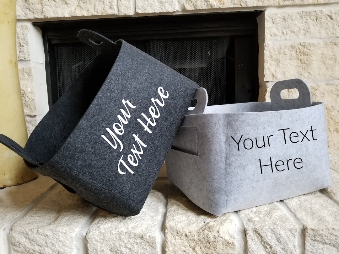 Personalized Felt Storage Bin With Handles – Collapsible, Large - Etsy