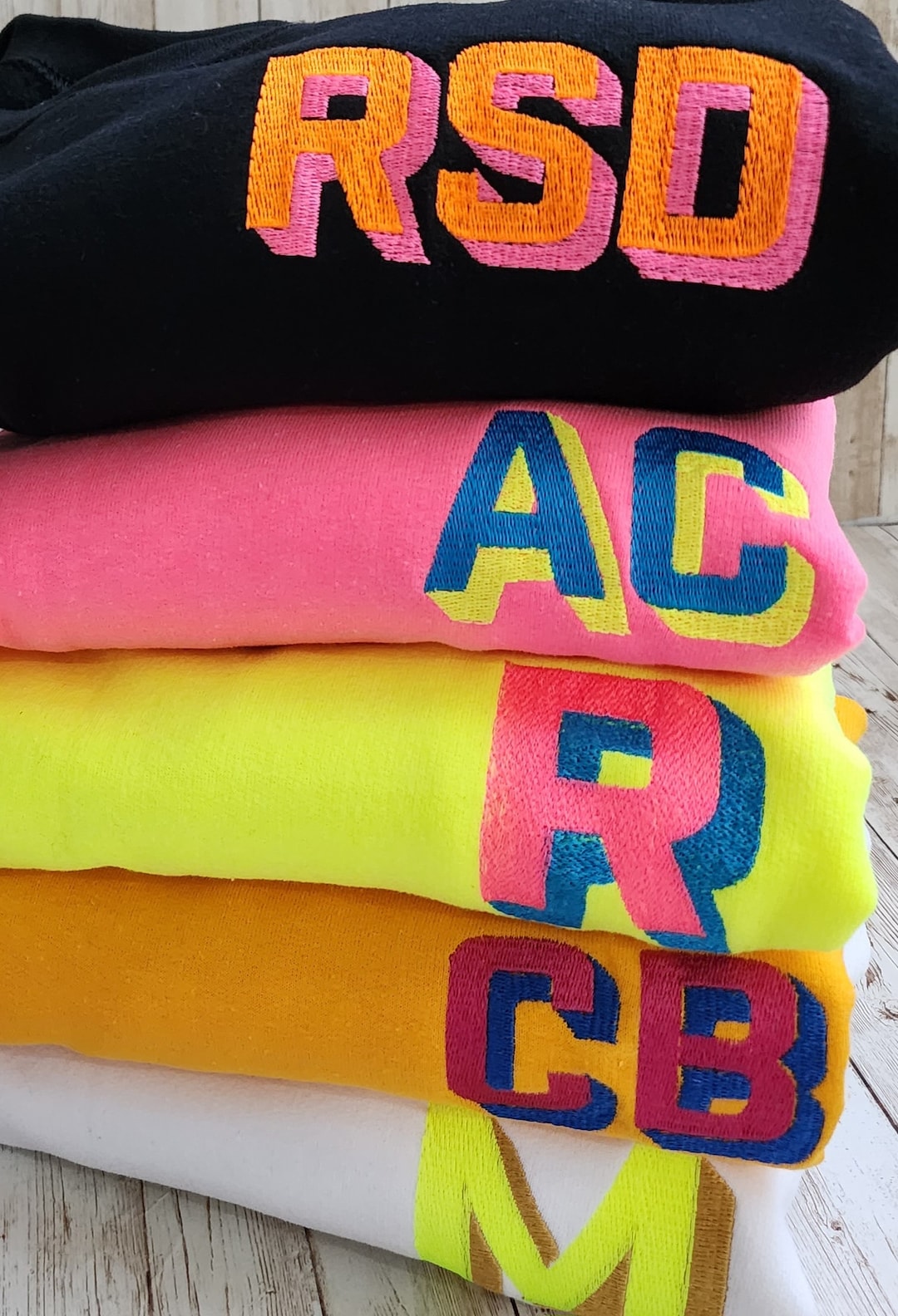 Shadow NEON Sweatshirt Color Block Font Mens and Womens - Etsy