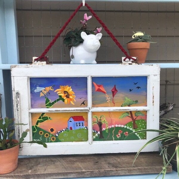 Painted Window Panes - Etsy