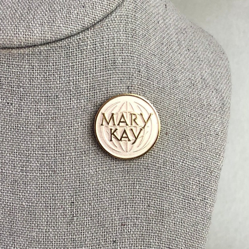 Vintage Mary Kay Set of 3 Pin Gold Tone White Enamel Words in - Etsy