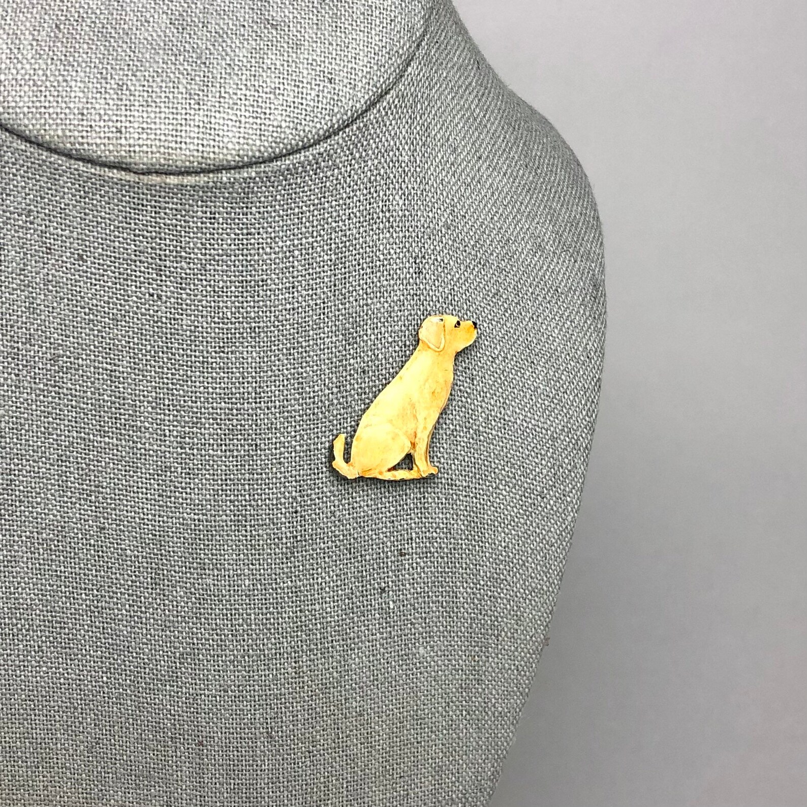 Vintage GG Harris Golden Labrador Dog Pin, Silver Tone Pewter Yellow ...