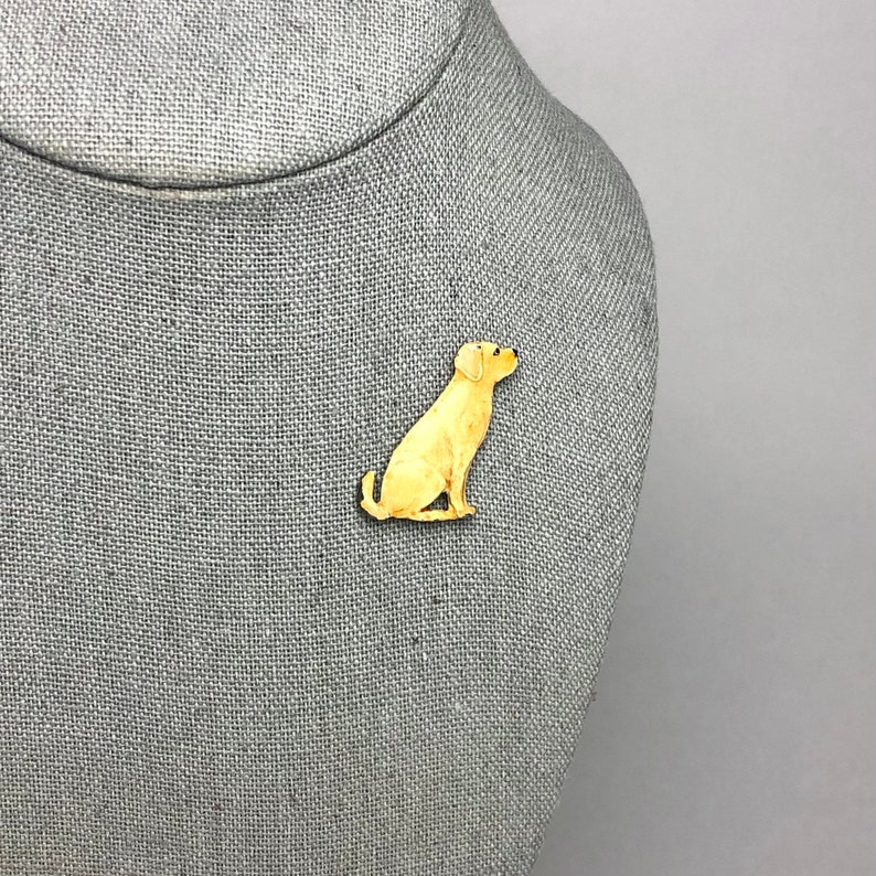 Vintage GG Harris Golden Labrador Dog Pin, Silver Tone Pewter Yellow ...