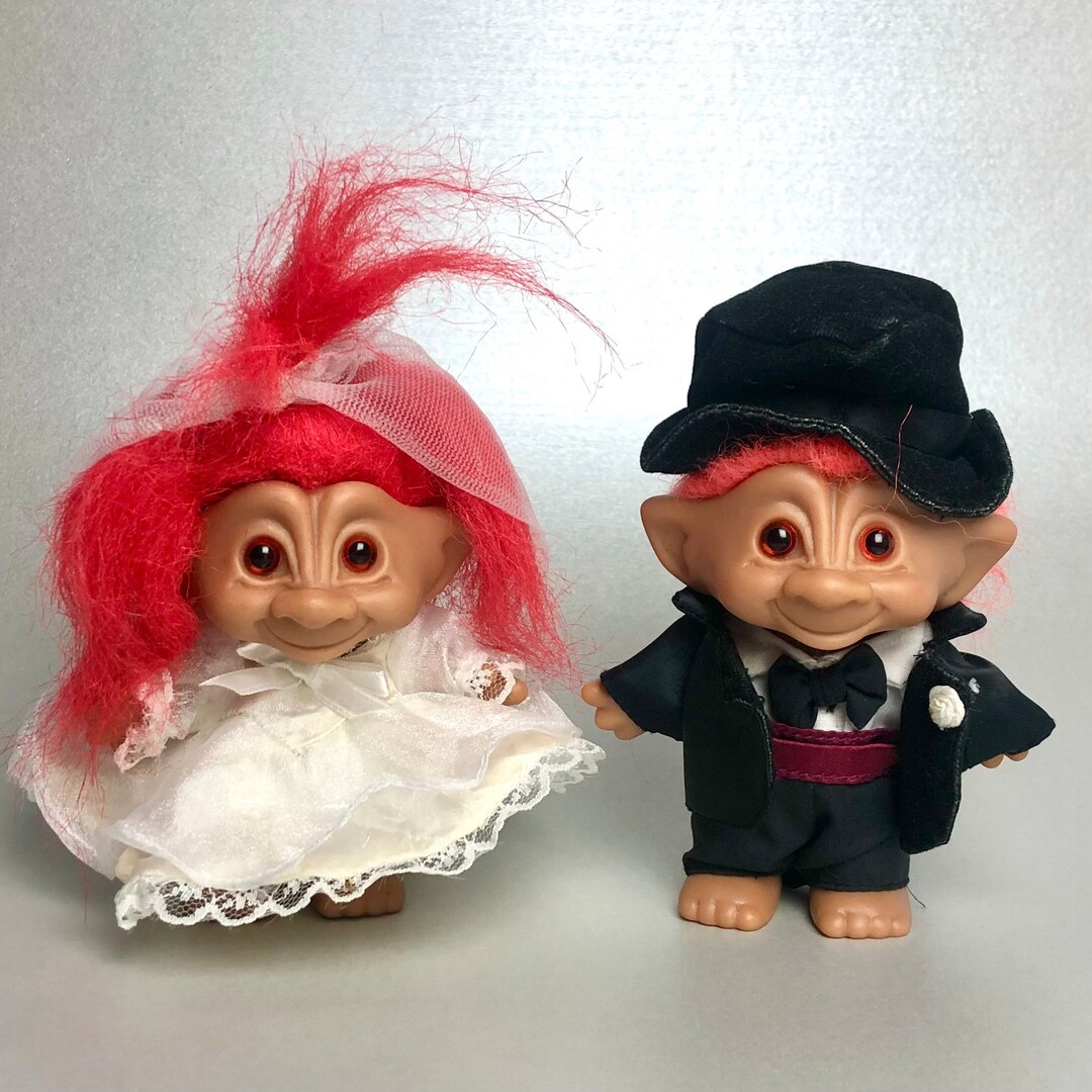 Vintage Ace Novelty Groom and Bride Troll Rubber Toys Red - Etsy