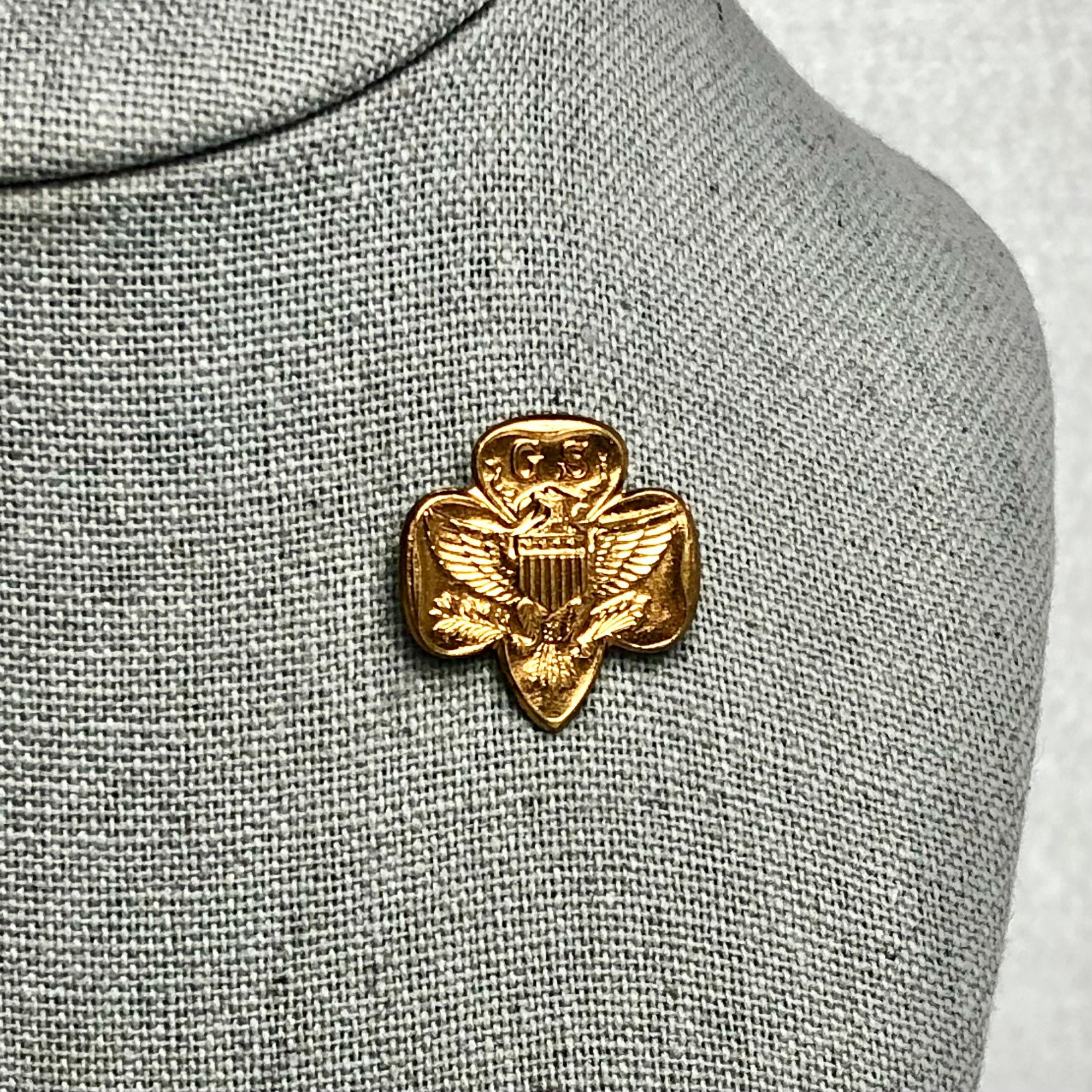 Vintage Girl Scout Trefoil Brooch Gold Tone Scarf Lapel Pin - Etsy