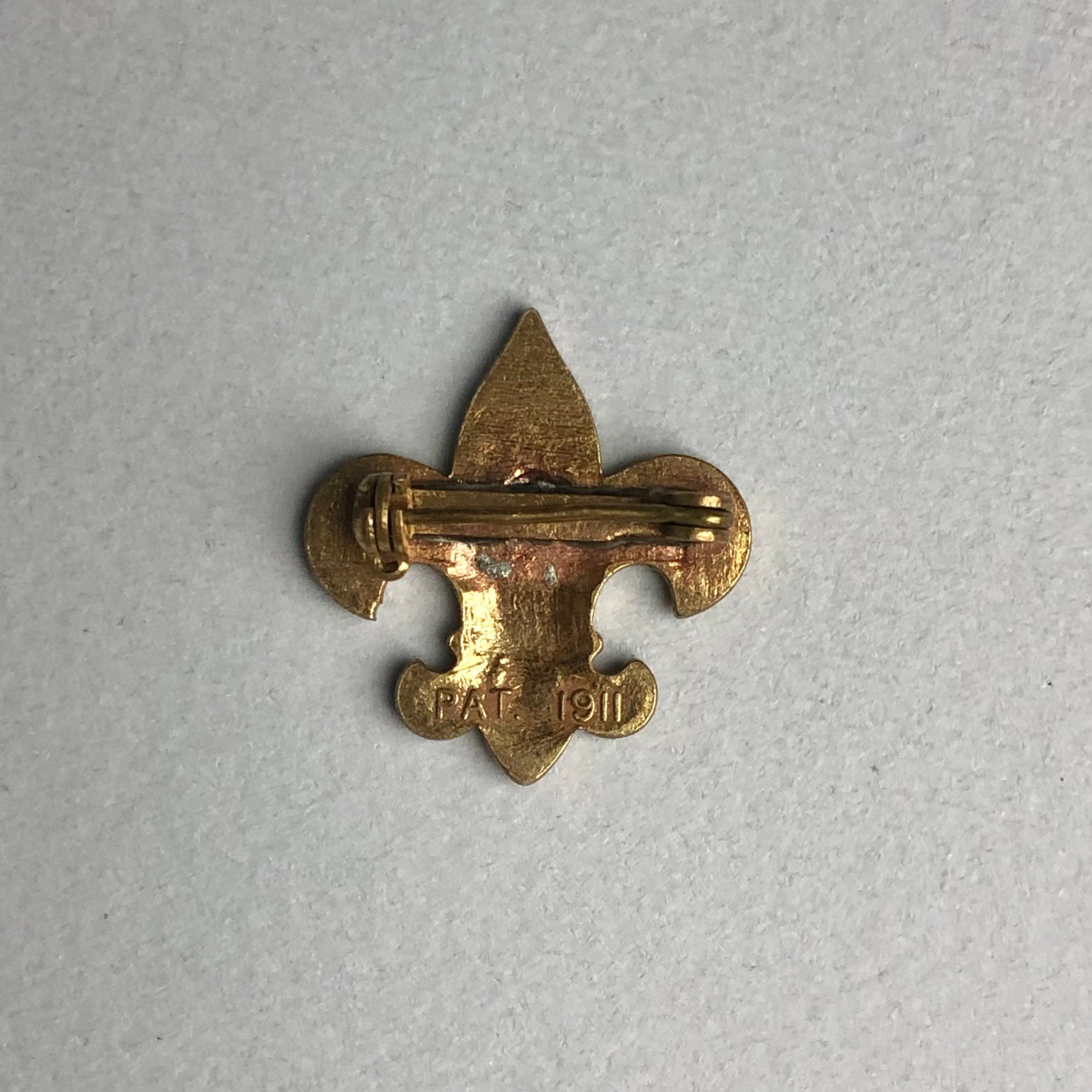 Vintage Boy Scout Tenderfoot BSA Pat 1911 Brooch, Gold Tone Scarf Lapel ...