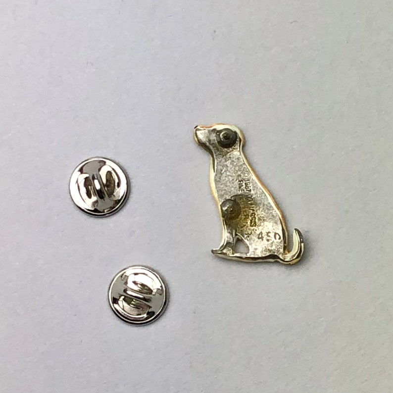 Vintage GG Harris Golden Labrador Dog Pin, Silver Tone Pewter Yellow ...