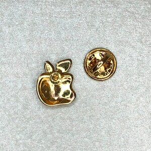 Vintage Apple Pin Gold Tone Clear Green Red Rhinestones Small - Etsy