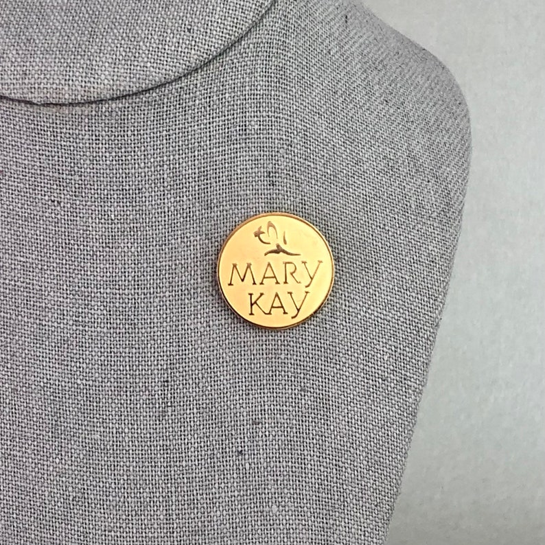 Vintage Mary Kay Set of 3 Pin Gold Tone White Enamel Words in - Etsy