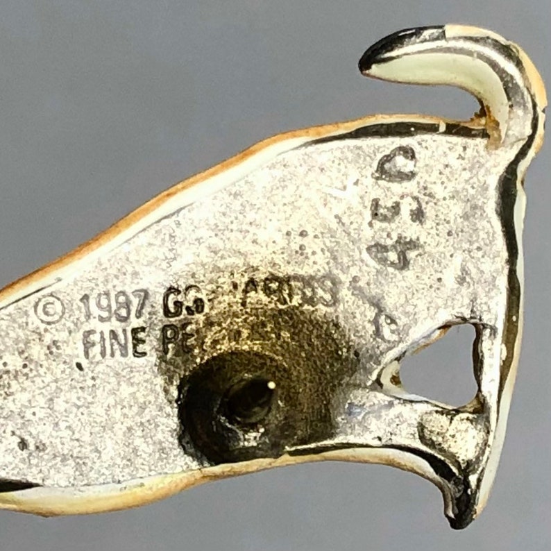 Vintage GG Harris Golden Labrador Dog Pin, Silver Tone Pewter Yellow ...