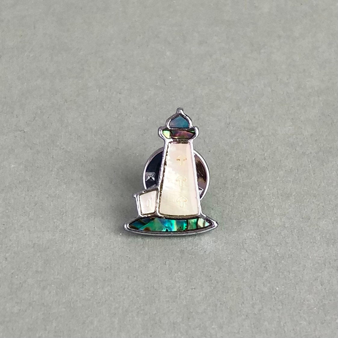 Vintage Lighthouse Abalone Shell Mother of Pearls Pin Silver - Etsy