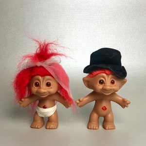 Vintage Ace Novelty Groom and Bride Troll Rubber Toys Red - Etsy