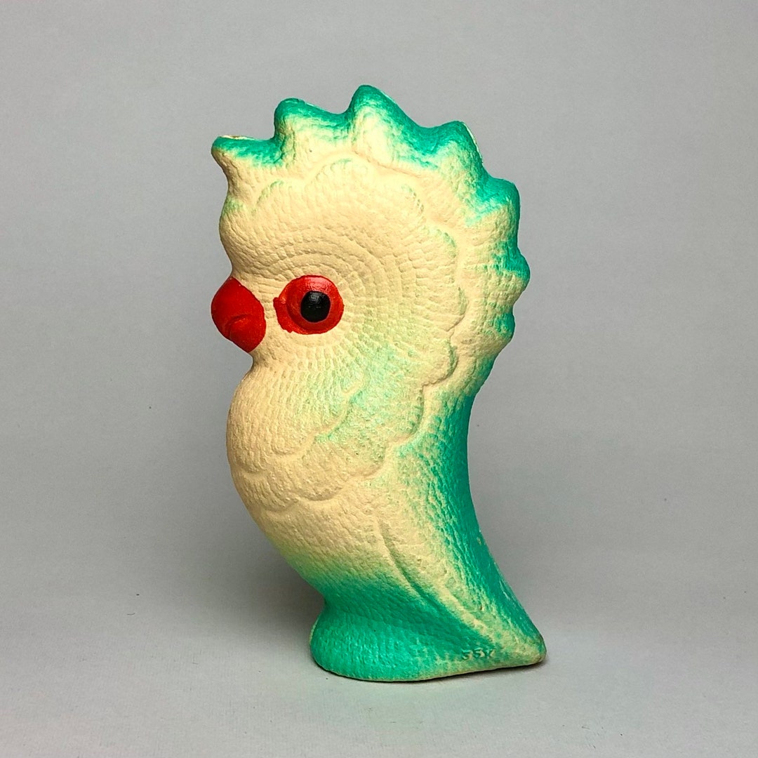Vintage 1950s Parrot Cockatoo Rubber Toy Pet Safari White - Etsy