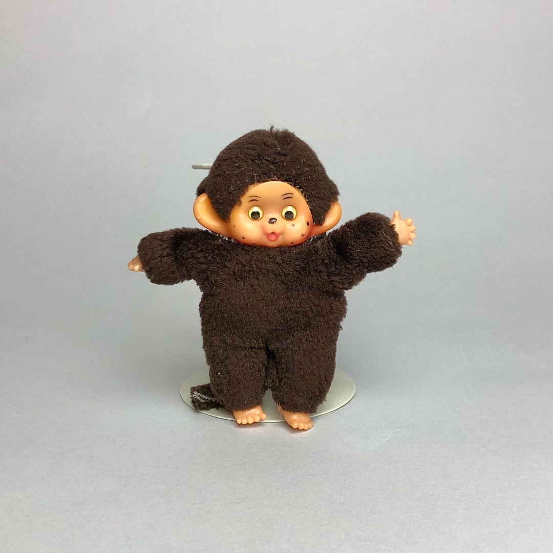 Vintage Monchhichi Sekiguchi Mini Monkey Plush Toy, Brown Fur Big Ears ...