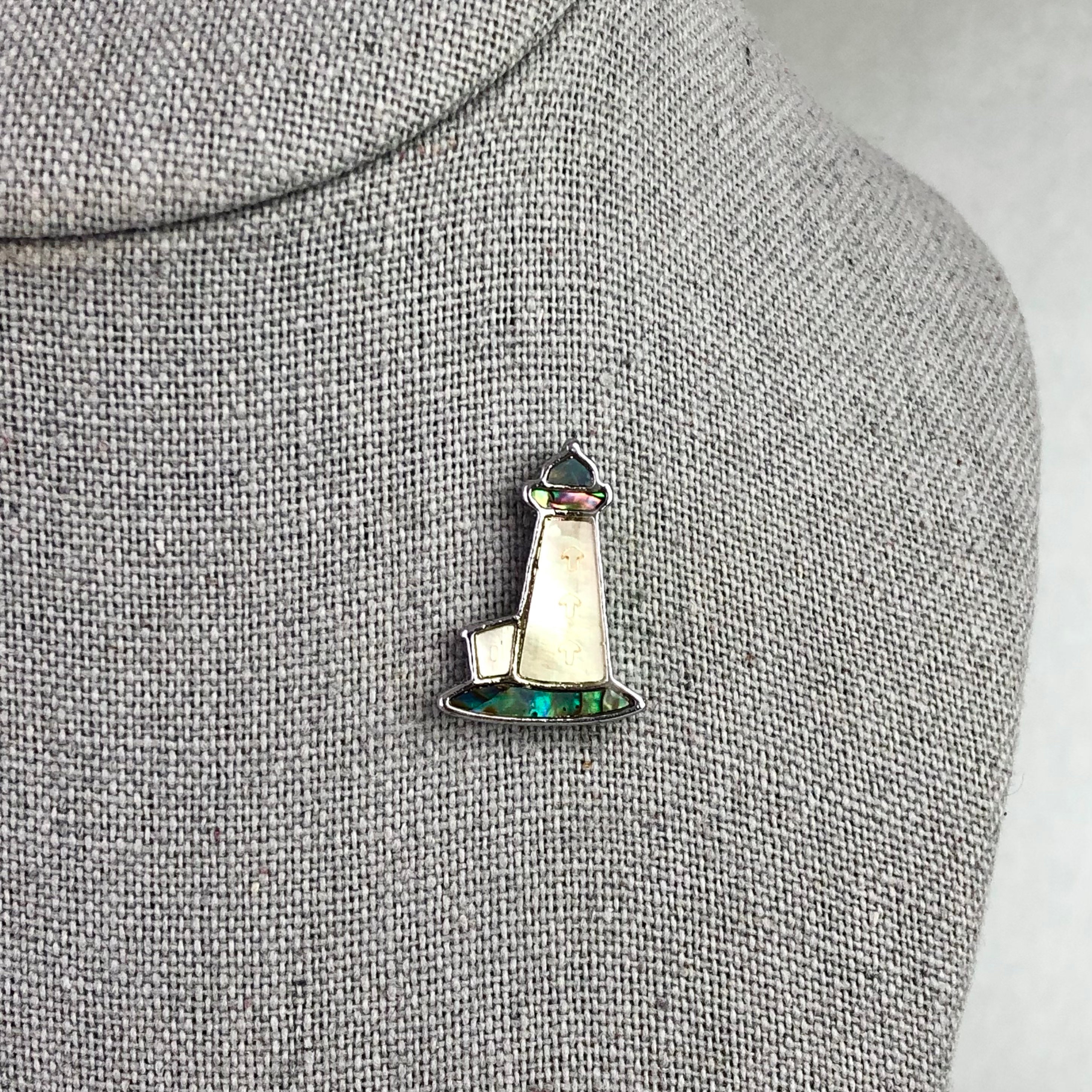 Vintage Lighthouse Abalone Shell Mother of Pearls Pin Silver - Etsy