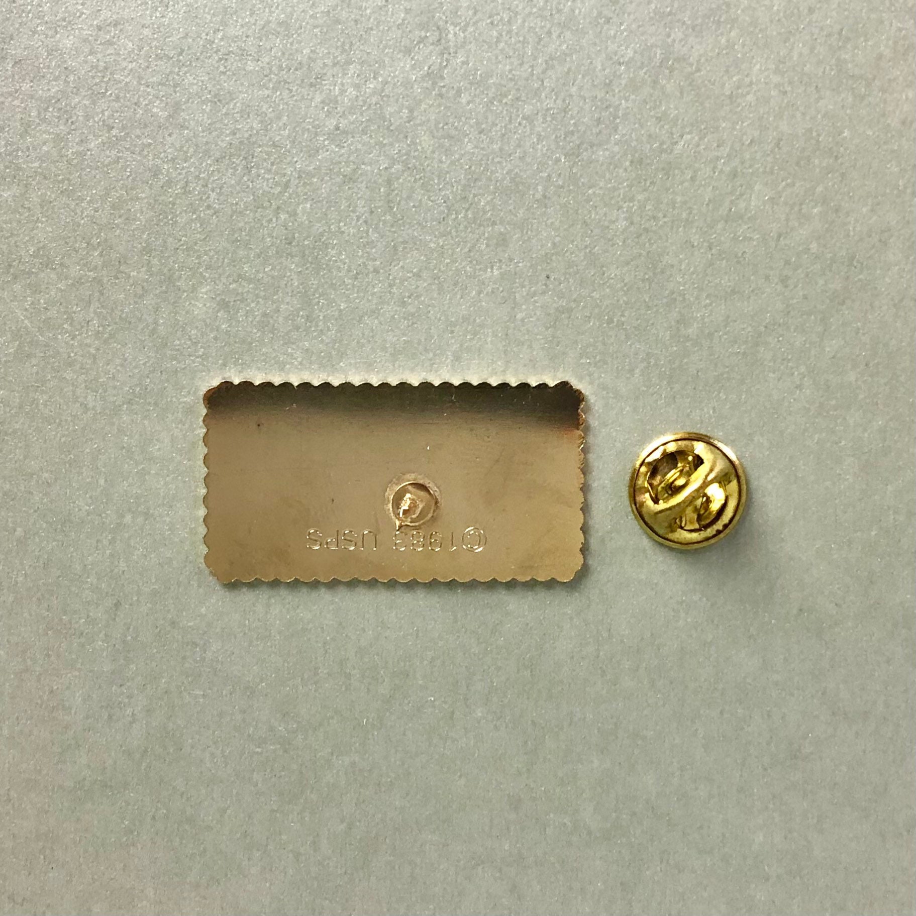 Vintage USA Postage Stamp Hot Air Ballons Pin, Gold Tone Blue Enamel ...