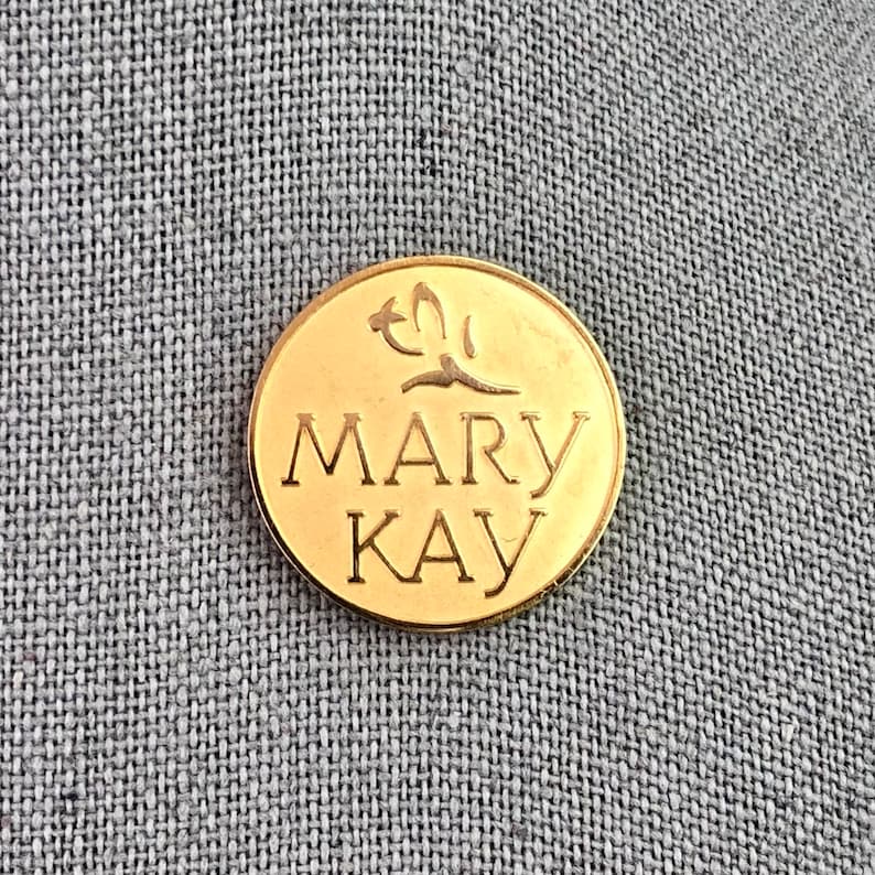 Vintage Mary Kay Set of 3 Pin Gold Tone White Enamel Words in - Etsy